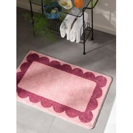 benuta Pop - Badteppich f&uuml;r Badezimmer - Badematte Frame Pink 60x120 cm