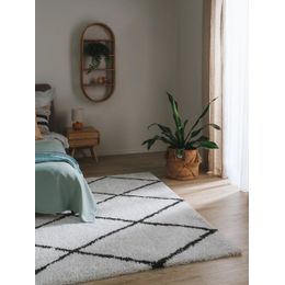 benuta Nest Hochflor Shaggyteppich Gobi Cream 200x290 cm - Hochflor Teppich f&uuml;r Wohnzimmer