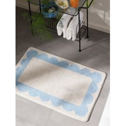 benuta Pop - Badteppich f&uuml;r Badezimmer - Badematte Frame Blau 50x80 cm
