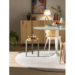 benuta Nest Waschbarer Kurzflor Teppich Nina Cream &oslash; 150 cm rund - Moderner Kurzflor-Teppich f&uuml;r Wohnzimmer