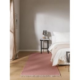 benuta Pop Wollteppich Liv Rosa 70x200 cm - Naturfaserteppich aus Wolle