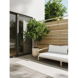 benuta Basic In- & Outdoor-Teppich Lou Wei&szlig; 70x200 cm - Teppich f&uuml;r Balkon, Terrasse & Garten