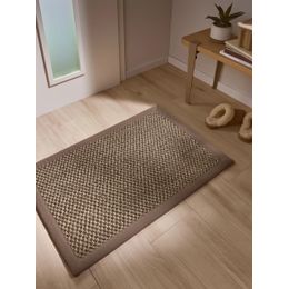 benuta Pure Fu&szlig;matte Greta Grau 60x90 cm - Moderner Kurzflor-Teppich f&uuml;r Wohnzimmer