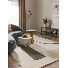 benuta Pop Kurzflor Teppich Ida Cream/Anthrazit 80x150 cm - Moderner Kurzflor-Teppich f&uuml;r Wohnzimmer