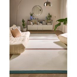 benuta Pure Wollteppich Livio Ivory/Gr&uuml;n 120x170 cm - Naturfaserteppich aus Wolle