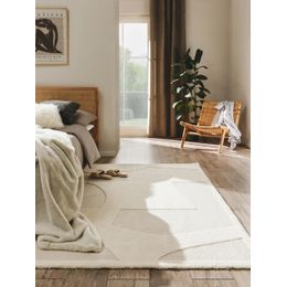 benuta Nest Kurzflor Teppich Eve Cream/Beige 140x200 cm - Moderner Kurzflor-Teppich f&uuml;r Wohnzimmer