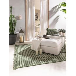 benuta Pure Kurzflor Teppich aus recyceltem Material Morty Gr&uuml;n 80x150 cm - Moderner Kurzflor-Teppich f&uuml;r Wohnzimmer