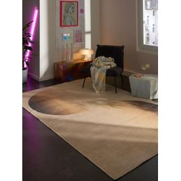 benuta Pop Waschbarer Kurzflor Teppich Luna Beige 80x150 cm - Moderner Kurzflor-Teppich f&uuml;r Wohnzimmer