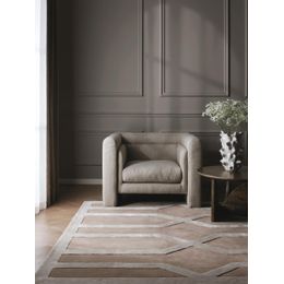 benuta Finest Kurzflor Teppich Maxim Beige 160x230 cm - Moderner Kurzflor-Teppich f&uuml;r Wohnzimmer