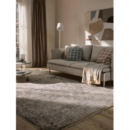 benuta Nest Kurzflor Teppich Anwar Grau 80x150 cm - Moderner Kurzflor-Teppich f&uuml;r Wohnzimmer