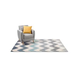 benuta Pop Kurzflor Teppich Dessert Blau 80x150 cm - Moderner Kurzflor-Teppich f&uuml;r Wohnzimmer