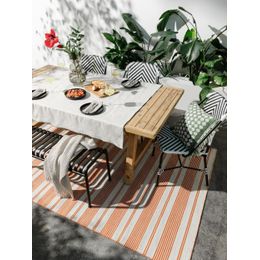 benuta Nest In- & Outdoor-Teppich Rida Beige/Orange 200x300 cm - Teppich f&uuml;r Balkon, Terrasse & Garten