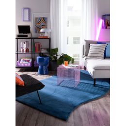benuta Pop Hochflor Shaggyteppich Arlie Blau 120x170 cm - Hochflor Teppich f&uuml;r Wohnzimmer