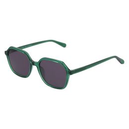 Fielmann ABC 071 SUN FA CHARLIE | Unisex-Sonnenbrille | Fassung: Vollrand, Quadratisch, Acetat Spritzguss, Gr&uuml;n Transparent | Glasfarbe: Grau