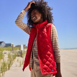 LANDS' END FeatherFree Steppweste, Damen,  Rot, Polyester, by Lands' End