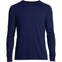 LANDS' END Thermaskin Rundhals-Shirt mit Stretch, Herren,  Blau, Elasthan/Polyester-Mischung, by Lands' End