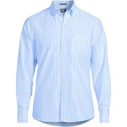 LANDS' END Langarm-Oxfordhemd, Classic Fit, Herren,  Blau, Baumwolle, by Lands' End