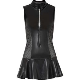 bonprix Kleid mit Wetlook, schwarz, Gr.40/42 (M), Fesselndes Kleid mit gl&auml;nzendem Material