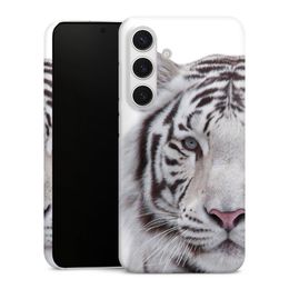 DeinDesign Galaxy S24 Handy Premium Case Smartphone Handyh&uuml;lle Schutzh&uuml;lle matt Winter Snow Tiger Premium Case