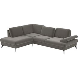 Sit & More Ecksofa SIT & MORE "Morris L-Form, inkl. Sitztiefenverstellung", braun (schlamm), B:262cm H:82cm T:212cm, 100% Polyester, Sofas, Ecksofa, wahlweise mit Armteilverstellung, Bettfunktion & Bettkasten