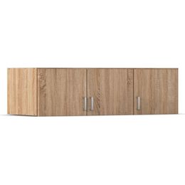 Aufsatzschrank Rauch "Gamma", eiche sonoma, griffe alu, B:136cm H:39cm T:54cm, Holzwerkstoff, Schr&auml;nke, Aufsatzschrank, f&uuml;r eine maximale Nutzung der Deckenh&ouml;he, viele Farben MADE IN GERMANY