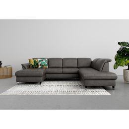 Sit & More Wohnlandschaft SIT & MORE "Maggiore U-Form", grau (anthrazit), B:312cm T:224cm, 100% Polyester, Sofas, Wohnlandschaft, wahlweise mit Kopfteilverstellung, Bettfunktion und Stauraum