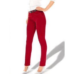 Slim-fit-Jeans Ascari, Damen, Gr. 42, Normalgr&ouml;&szlig;en, rot, 91% Baumwolle, 6% Polyester, 3% Elasthan, unifarben, lang, Jeans Slim-fit-Jeans