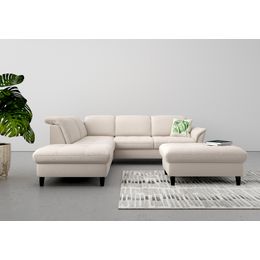 Sit & More Ecksofa SIT & MORE "Maggiore L-Form", grau (elefant), B:261cm H:88cm T:224cm, 95% Polyester, 5% Polyamid, Sofas, Ecksofa, wahlweise mit Kopfteilverstellung, Bettfunktion und Stauraum