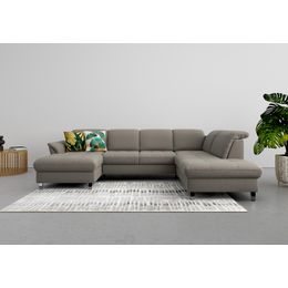 Sit & More Wohnlandschaft SIT & MORE "Maggiore U-Form", braun (schlamm), B:312cm H:88cm T:224cm, 95% Polyester, 5% Polyamid, Sofas, Wohnlandschaft, wahlweise mit Kopfteilverstellung, Bettfunktion und Stauraum
