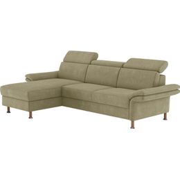Ecksofa Home Affaire "Calypso L-Form", gr&uuml;n, B:260cm H:85cm T:172cm, 100% Polyester, Sofas, Ecksofa, mit motorischen Funktionen im Sofa und Recamiere