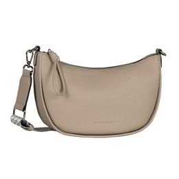 Handtasche Tom Tailor "Tatiana", Damen, Gr. B/H/T: 28cm x 19cm x 9,5cm, taupe, Polyurethan, clean, gepflegt, unifarben, Taschen Handtasche, fein gewebter dreifarbiger Gurtband mit harmonischem &bdquo;T&ldquo;&acute;Logodruck
