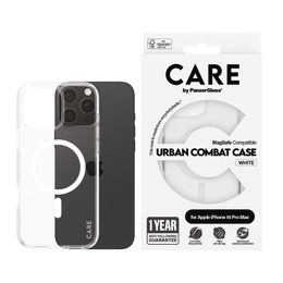 CARE BY PANZERGLASS Handyh&uuml;lle "Urban Combat Case mit MagSafe f&uuml;r Apple iPhone 16 Pro Max", wei&szlig; (transparent, wei&szlig;), B:11cm H:1,9cm T:19,6cm, H&uuml;llen, Backcover, Schutzh&uuml;lle, Handyschutzh&uuml;lle, Case, Schutzcase, sto&szlig;fest, Handyh&uuml;lle