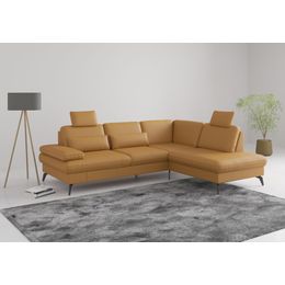 Sit & More Ecksofa SIT & MORE "Morris L-Form, inkl. Sitztiefenverstellung", gelb (curry), B:262cm H:82cm T:212cm, Sofas, Ecksofa, wahlweise mit Armteilverstellung, Bettfunktion & Bettkasten
