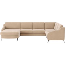Sit & More Wohnlandschaft SIT & MORE "Soul U-Form", braun (macciato), B:356cm H:90cm T:227cm, 100% Polyester, Sofas, Wohnlandschaft, wahlweise mit Bettfunktion und Bettkasten oder Schubkasten