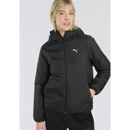 Winterjacke Puma "ESS LIGHT PADDED JACKET", Damen, Gr. XL, schwarz (Puma schwarz), Taft, Obermaterial: 100% Polyester, unifarben, regular fit normal, Jacken Winterjacke, mit Kapuze, wasserabweisend, Regular Fit, mit Eingrifftaschen