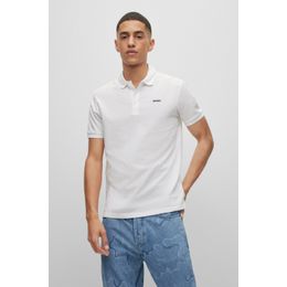 Poloshirt Hugo "Donos", Herren, Gr. L, open wei&szlig;120, Piqu&eacute;, Obermaterial: 100% Baumwolle, unifarben, regular fit normal, Rundhals, B&uuml;ndchen, Shirts Poloshirt, Regular Fit, Baumwoll-Piqu&eacute;