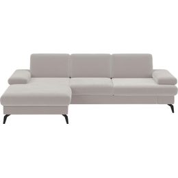 Sit & More Ecksofa SIT & MORE "Morris L-Form, inkl. Sitztiefenverstellung", grau (elefant), B:275cm H:82cm T:171cm, 100% Polyester, Sofas, Ecksofa, wahlweise mit Armteilverstellung, Bettfunktion & Bettkasten