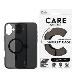CARE BY PANZERGLASS Handyh&uuml;lle "Smokey Case f&uuml;r Apple iPhone 16 Plus", schwarz (transparent, schwarz), B:11cm H:2cm T:20cm, H&uuml;llen, Backcover, Schutzh&uuml;lle, Handyschutzh&uuml;lle, Case, Schutzcase, sto&szlig;fest, Handyh&uuml;lle