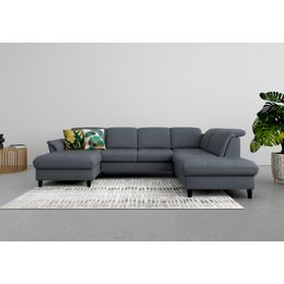 Sit & More Wohnlandschaft SIT & MORE "Maggiore U-Form", grau (dunkelgrau), B:312cm H:88cm T:224cm, 98% Polyester, 2% Polyamid, Sofas, Wohnlandschaft, wahlweise mit Kopfteilverstellung, Bettfunktion und Stauraum