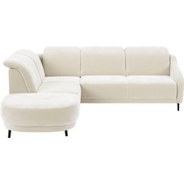 Sit & More Ecksofa SIT & MORE "Blues L-Form", beige (elfenbein), B:258cm H:93cm T:249cm, 100% Polyester, Sofas, Ecksofa, wahlweise mit Klapptisch und USB