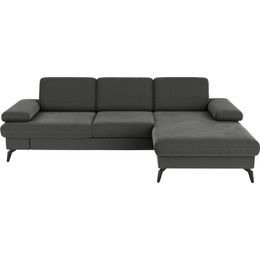 Sit & More Ecksofa SIT & MORE "Morris L-Form, inkl. Sitztiefenverstellung", braun (schlamm), B:275cm H:82cm T:171cm, 95% Polyester 5% Polyamid, Sofas, Ecksofa, wahlweise mit Armteilverstellung, Bettfunktion & Bettkasten