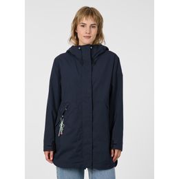 Parka Ragwear "LAMYJA B", Damen, Gr. L, navy, Web, Obermaterial: 68% Baumwolle, 32% Polyamid, unifarben, Po-bedeckend, Jacken Parka, Baumwollmix mit Antistatic-Finish und coolem Key-Chain
