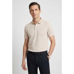 Poloshirt MARVELIS, Herren, Gr. M, beige (hellbeige), Obermaterial: 100% Baumwolle, regular fit normal, B&uuml;ndchen, Shirts Poloshirt, meliert, leicht tailliert