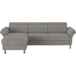 Ecksofa Home Affaire "Calypso L-Form", grau, B:260cm H:85cm T:172cm, 100% Polyester, Sofas, Ecksofa, mit motorischen Funktionen im Sofa und Recamiere