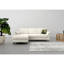 Sit & More Ecksofa SIT & MORE "Maggiore L-Form", grau (grau, wei&szlig;), B:258cm H:88cm T:173cm, 95% Polyester, 5% Polyamid, Sofas, Ecksofa, wahlweise mit Kopfteilverstellung, Bettfunktion und Bettkasten