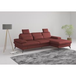 Sit & More Ecksofa SIT & MORE "Morris L-Form, inkl. Sitztiefenverstellung", rot (merlot), B:275cm H:82cm T:171cm, Sofas, Ecksofa, wahlweise mit Armteilverstellung, Bettfunktion & Bettkasten