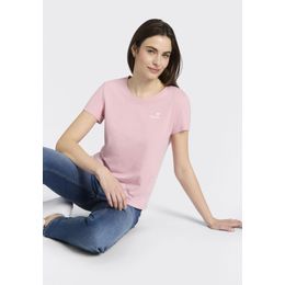 T-Shirt Mustang, Damen, Gr. L, cameo pink, Jersey, Obermaterial: 100% Baumwolle, normal normal, Rundhals, Shirts T-Shirt, Trageangenehme Baumwollqualit&auml;t