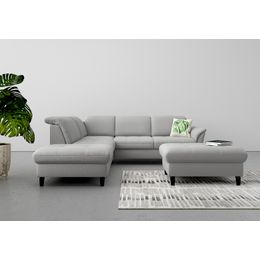 Sit & More Ecksofa SIT & MORE "Maggiore L-Form", grau, B:261cm T:224cm, 95% Polyester, 5% Polyamid, Sofas, Ecksofa, wahlweise mit Kopfteilverstellung, Bettfunktion und Stauraum