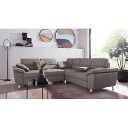 Sit & More Ecksofa SIT & MORE "Sorano L-Form", grau (hellgrau), B:249cm H:88cm T:229cm, Sofas, Ecksofa, wahlweise mit Bett- und Relaxfunktion, inkl. Bettkasten