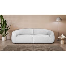 Big-Sofa "YANI, Designersofa, organische Form, Ma&szlig;e B/T/H: 240/64/81 cm", grau (hellgrau), B:240cm H:81cm T:100cm, 100% Polyester, LeGer Home by Lena Gercke, Sofas, Big-Sofa, mit Wellenunterfederung, auch in Boucl&eacute;, passend zur Serie